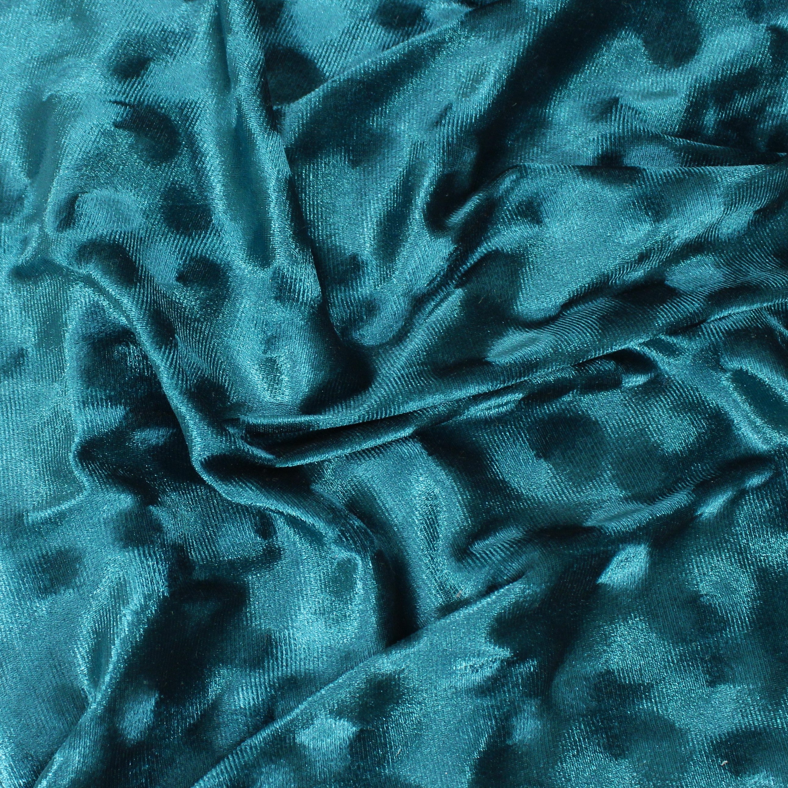 3 Metres, Patterned Spandex velvet, 'TEAL' - 55" Wide – Dream Fabrics