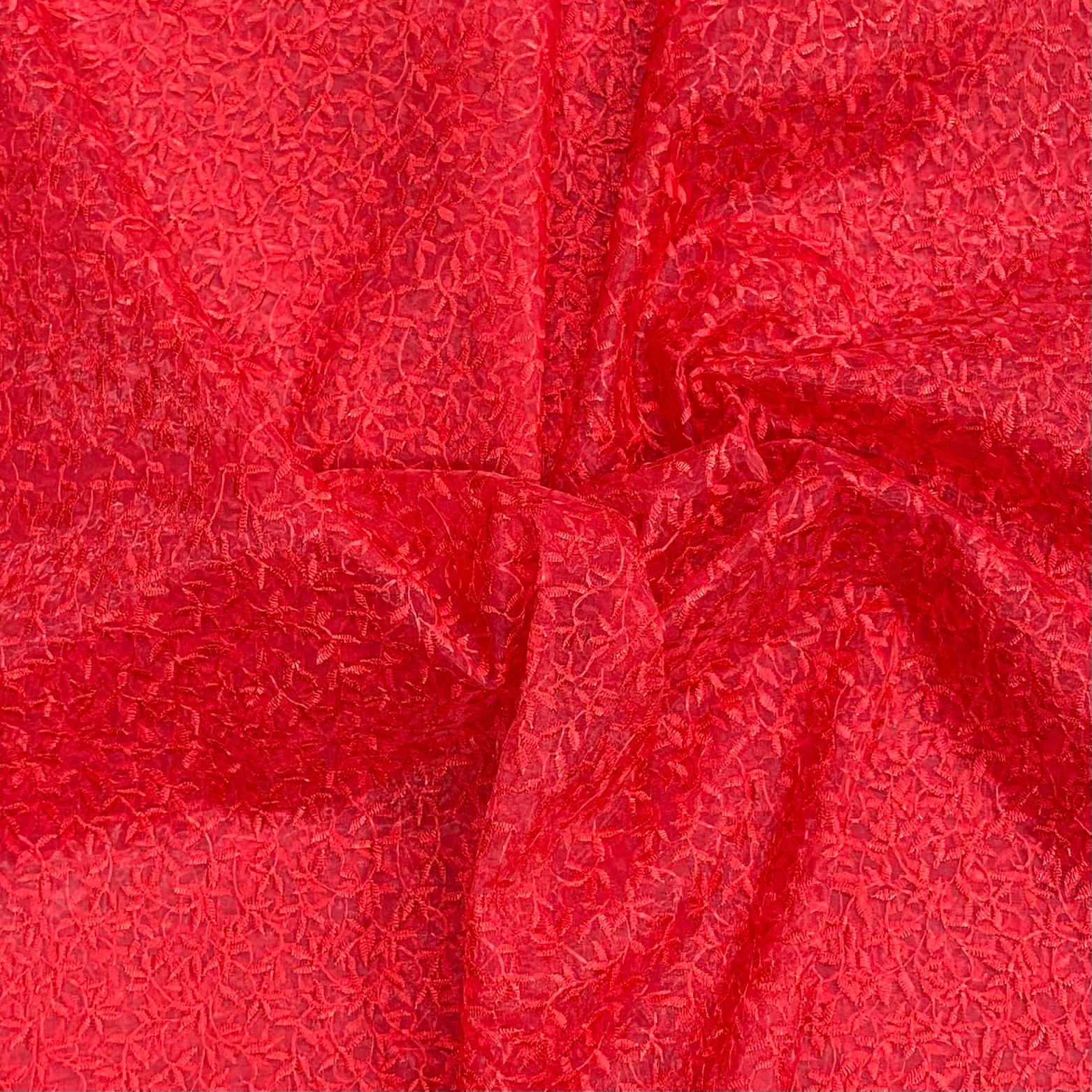 3 Metres Luxurious Embroidery Organza - 55 " Wide (Red) – Dream Fabrics