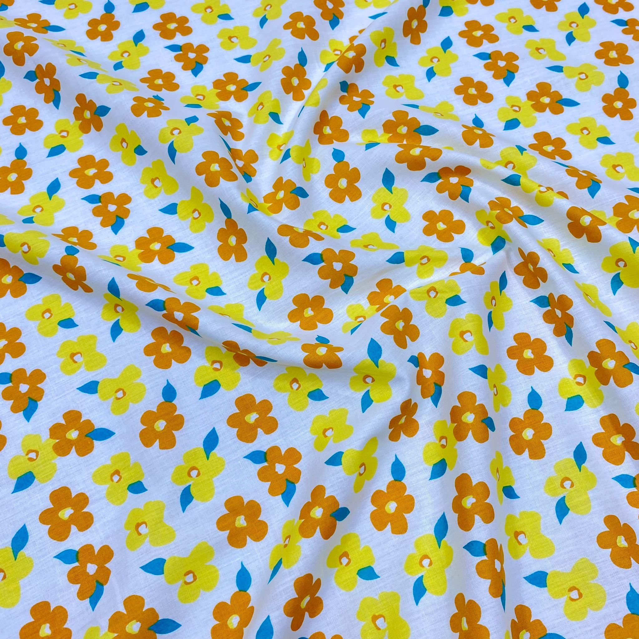 3 Metres, Premium Cotton Lawn - 60" Wide - Orange & Yellow – Dream Fabrics