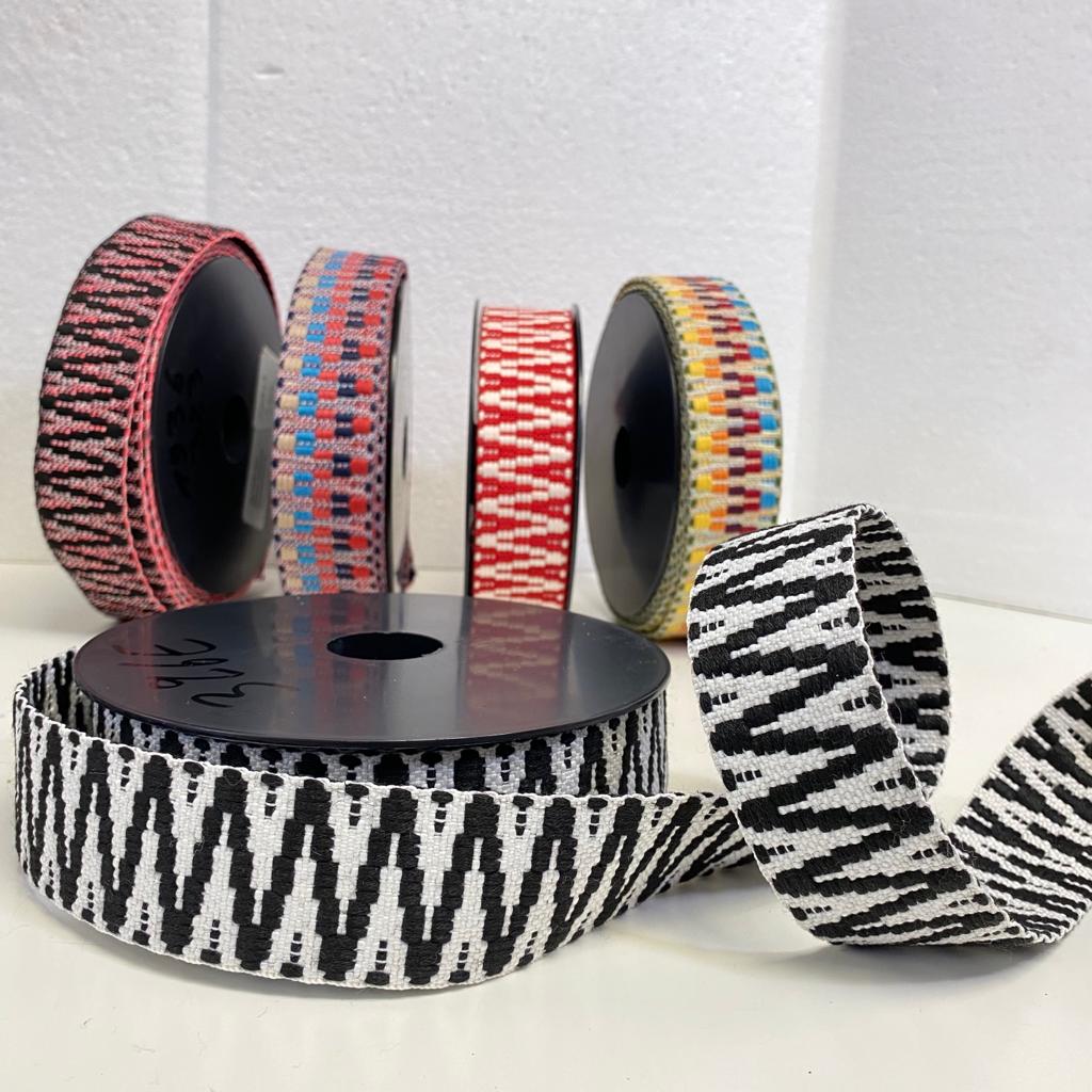 Per Metre Zigzag Woven Webbing: For Bag Straps- 38mm / 40mm – Dream Fabrics